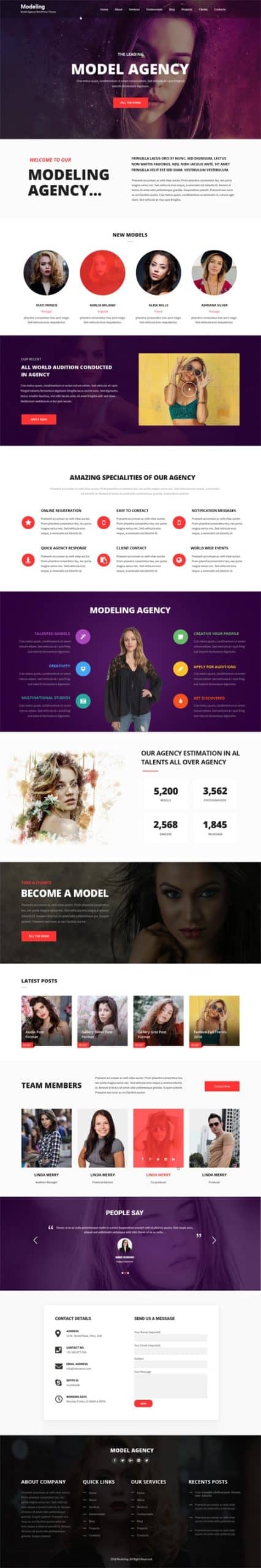 Model Agency WordPress Themes for Fashion & Portfolios