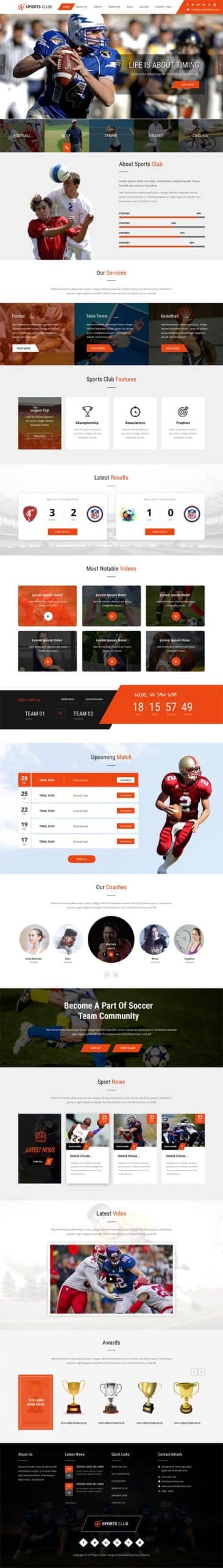 Sport Club Multipurpose Sports League WordPress Theme