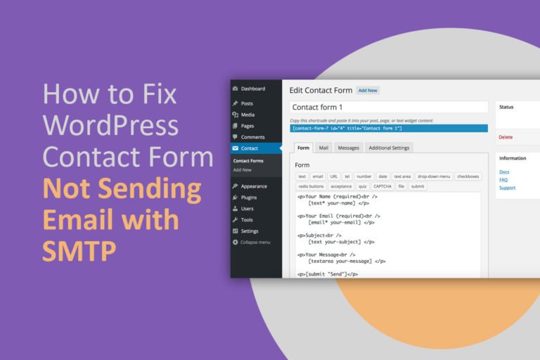 How to Fix WordPress Contact Form Not Sending Email with SMTP