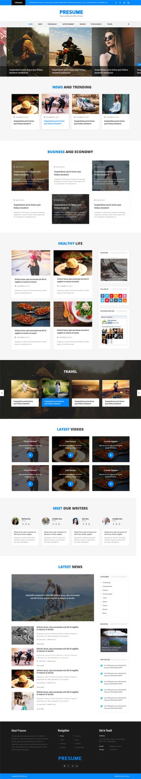 Magazine Layout WordPress Theme For Newspaper Blog
