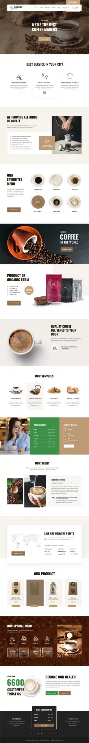 Chamiers - Coffee Shop WordPress Theme for Restaurant & Cafe