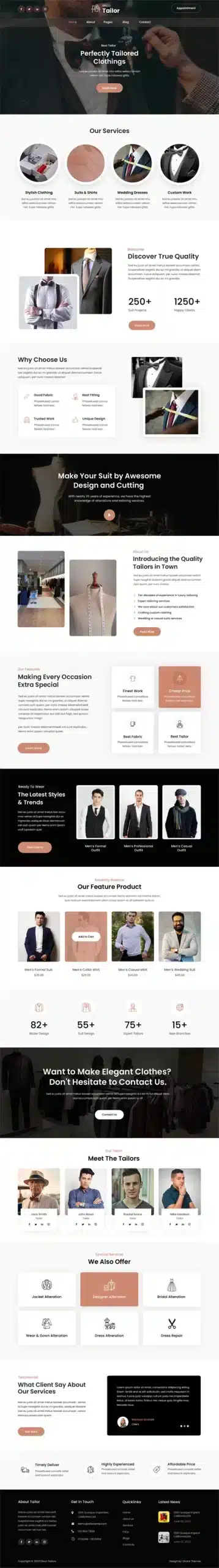 Tailor Shop WordPress Theme for Fashion Entrepreneurs