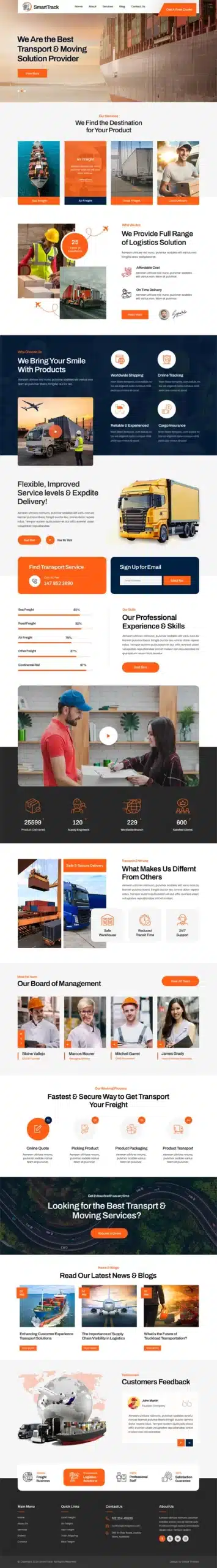 Shipment Tracking WordPress Theme for Logistics Company