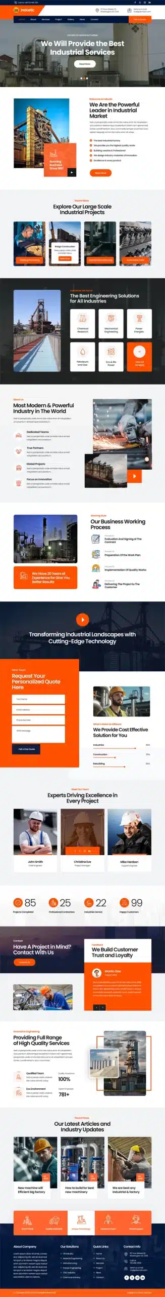 Industrial WordPress Theme for Industrial Machinery